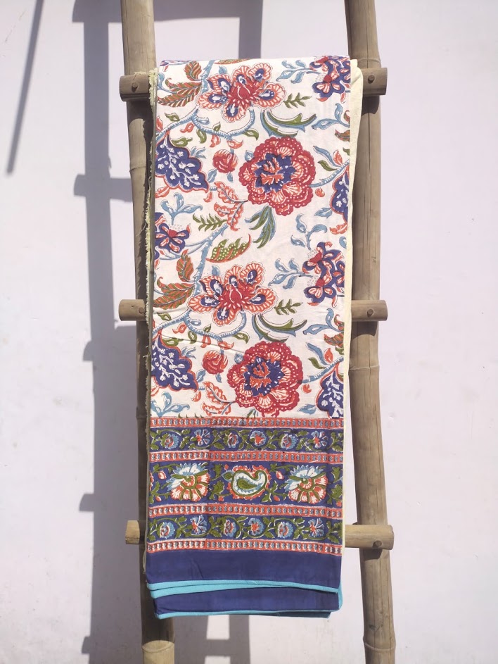 Buy Blue Bagh Cotton Block Printed Double Bed Sheet Online - Gift Indeed