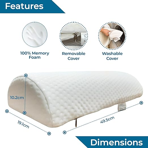 Buy Half Moon Multi-purpose Pillow White Memory Foam Online - Gift Indeed
